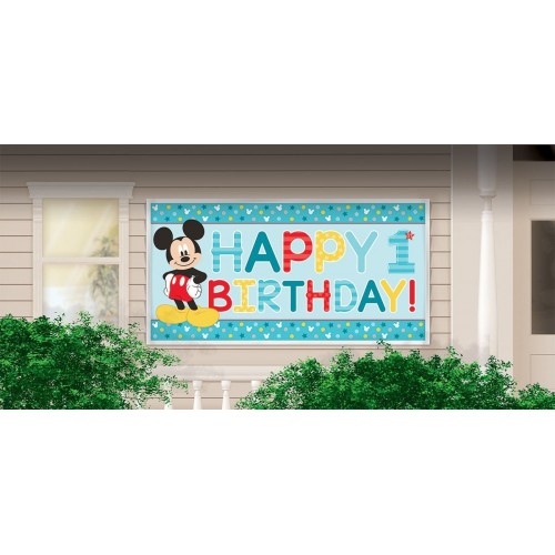 Disney Mickey's Fun To Be One Horizontal Giant Sign Banner - Plastic