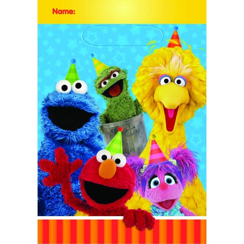 Sesame Street 2 Folded Loot Bags - Plastic