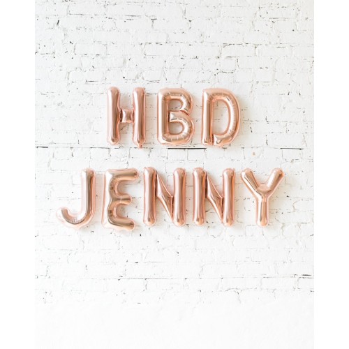 Red Culture 16in Rose Gold Personalized HBD Foil Letters Set